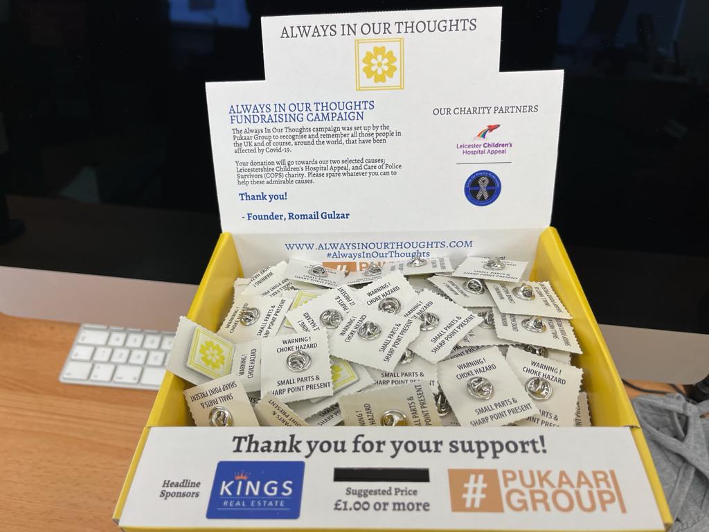 A reflection of the last month - C19 Flower Badge - Always In Our Thoughts